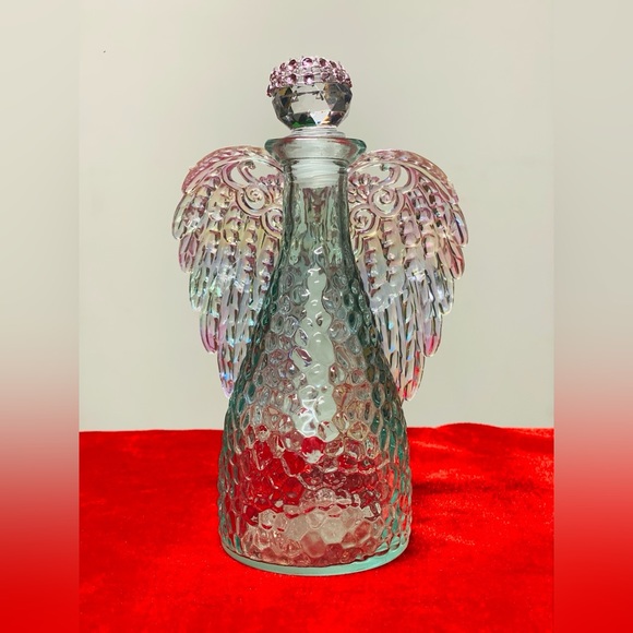 Hand Crafted | Accents | Hammered Glass Angel Light Green With ...